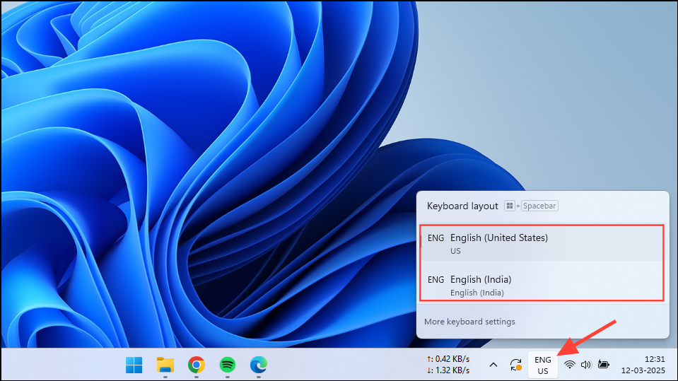 How to switch language on keyboard in Windows 11