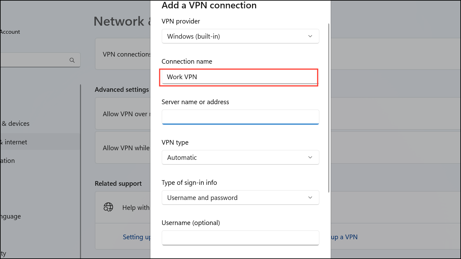 How to Customize VPN and Advanced Sharing Settings in Windows 11