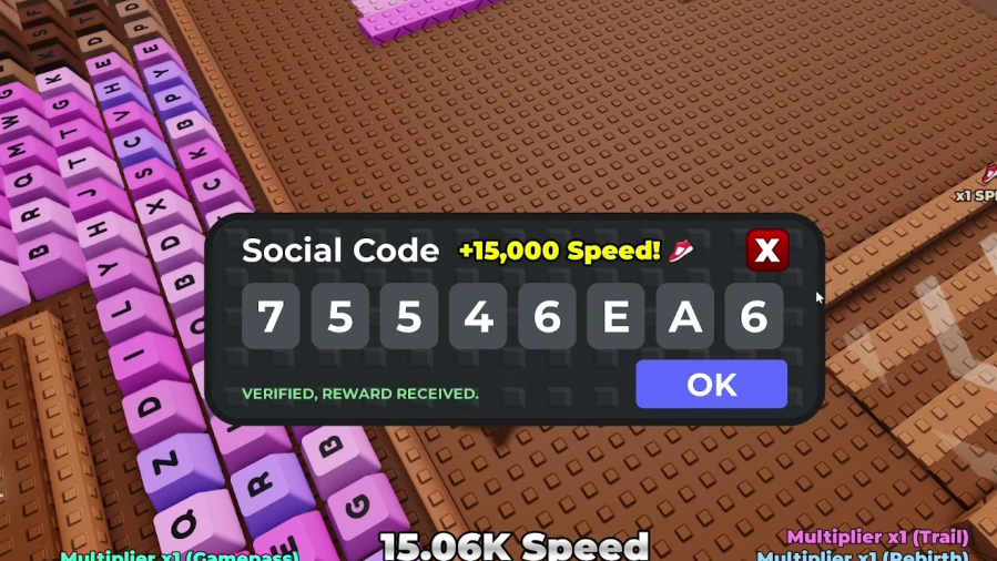 How to get the Social Code in +1 Speed Keyboard Escape (Roblox)