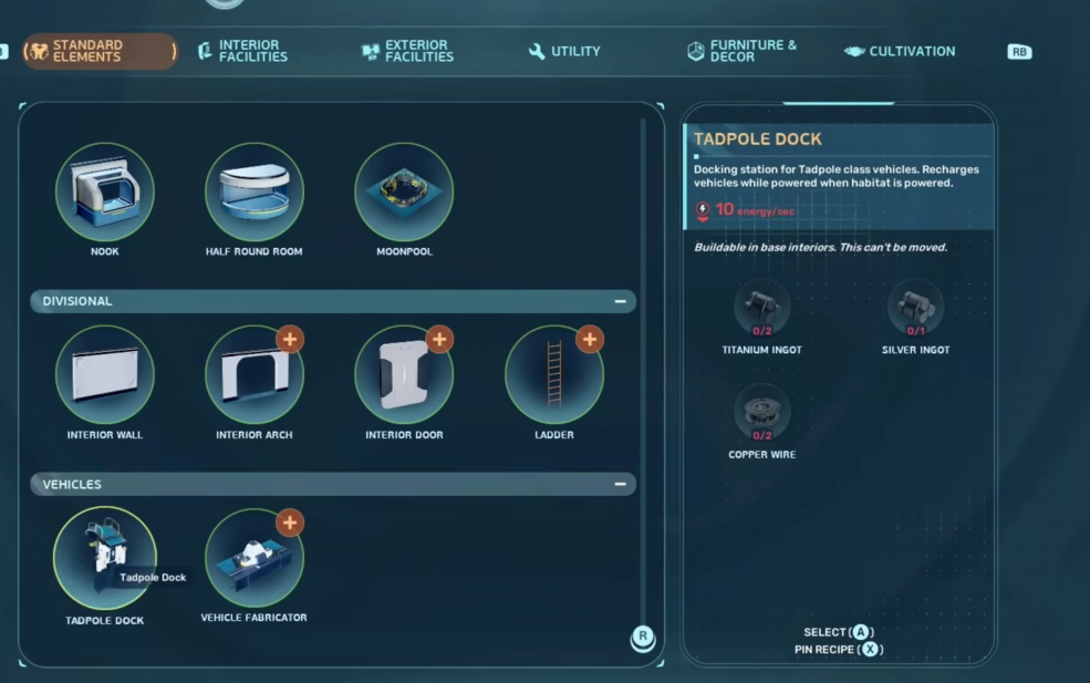 How to place the Tadpole Dock in Subnautica 2