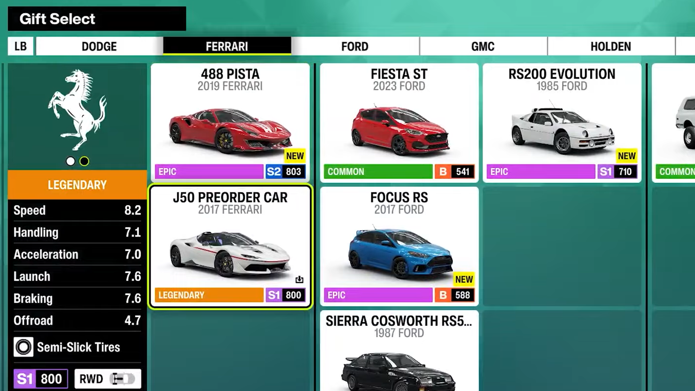 Forza Horizon 6: Gifting Cars to Friends With Gift Drop and the Auction ...