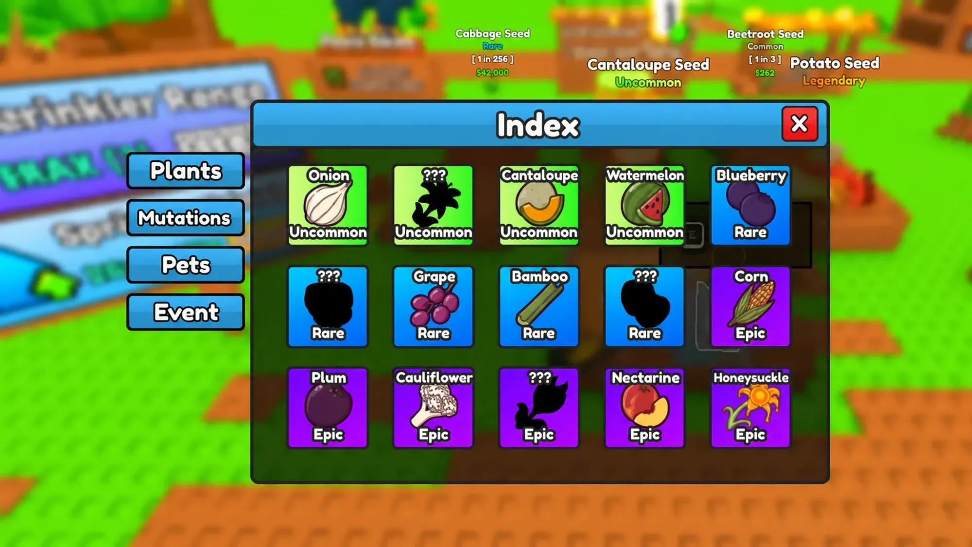 Build a Ring Farm Seeds: Full Index with Cost, Income, and Drop Rates