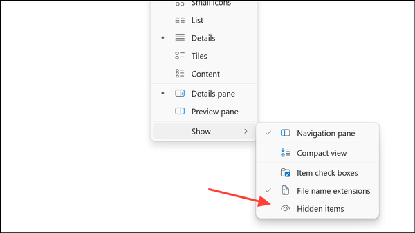 Hide Files and Folders Using a Shortcut on Windows 11