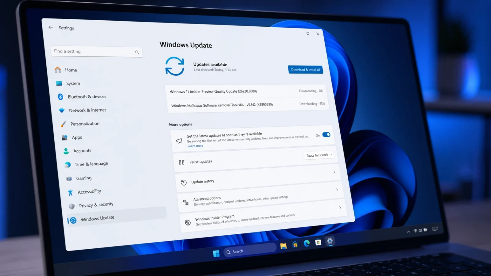 Windows 11 Build 26220.8680 quiets Widgets and adds Screen tint (Beta)