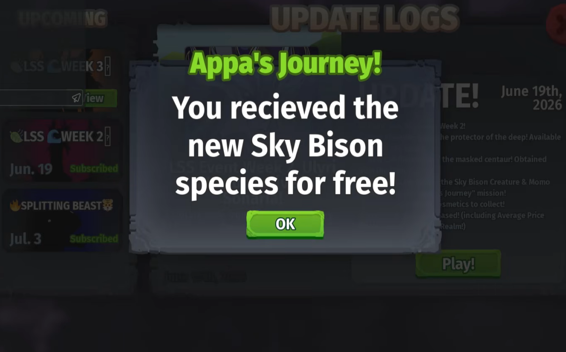 Sky Bison in Creatures of Sonaria: How to Unlock It During LSS Week 2
