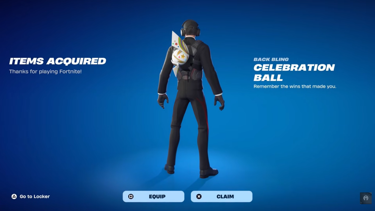 Celebration Ball Back Bling in Fortnite: Free Gift Card Method